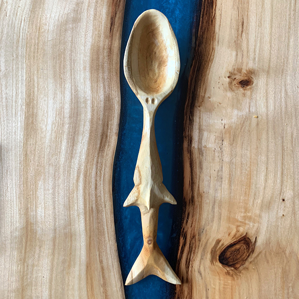 Spoon #4 - Mulberry Shark/Whale - Laughing Mantis Studio