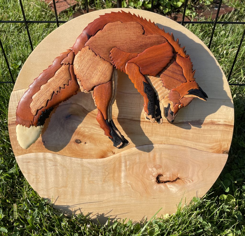 "Pounce" Fox Scrollsaw Intarsia Plans - Laughing Mantis Studio